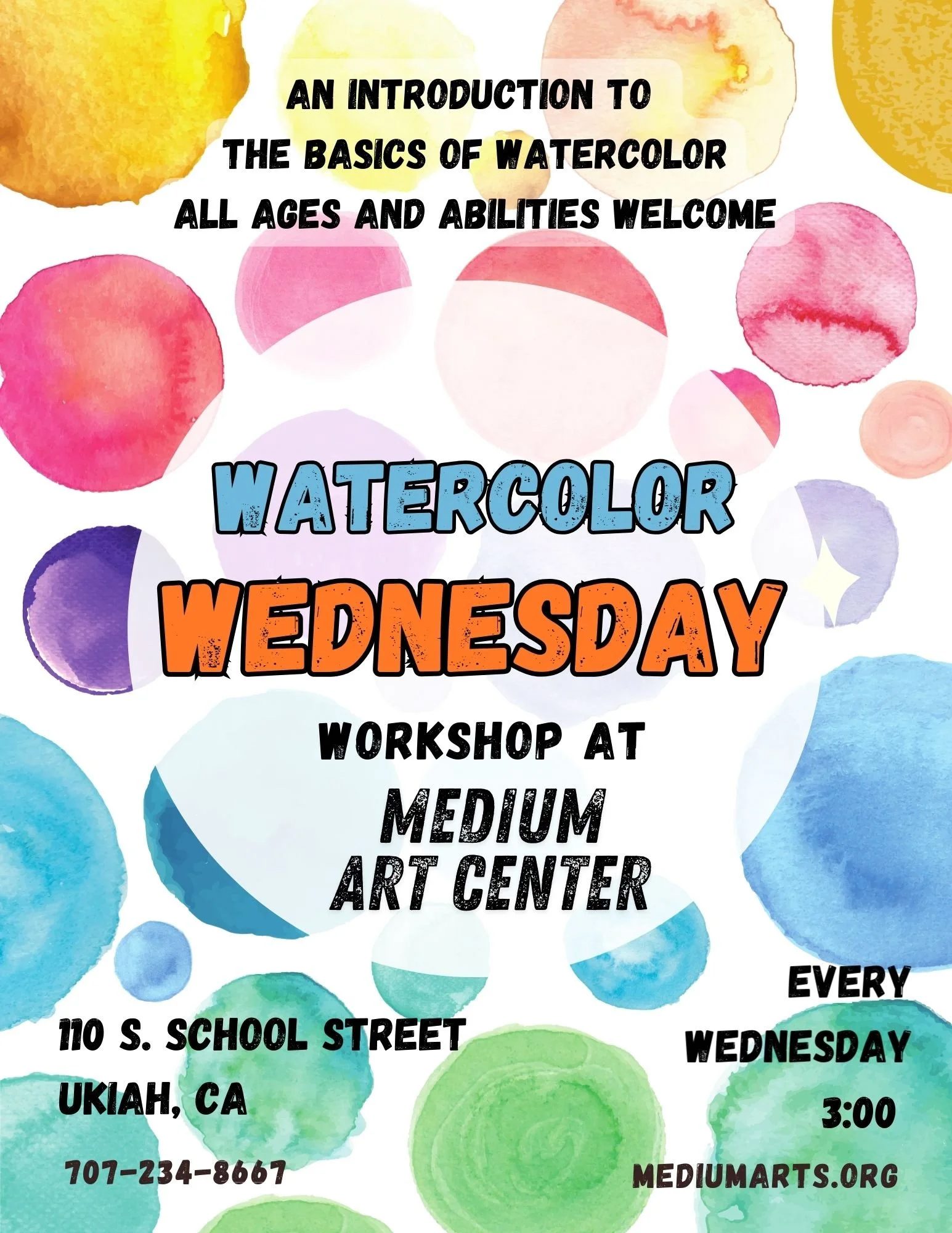 Watercolor Wednesdays at MEDIUM Art Center - Visit Ukiah